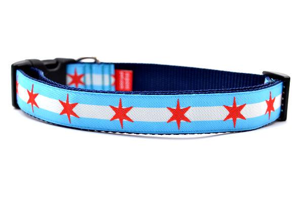 Chicago Flag Dog Collars by Six Point Pet